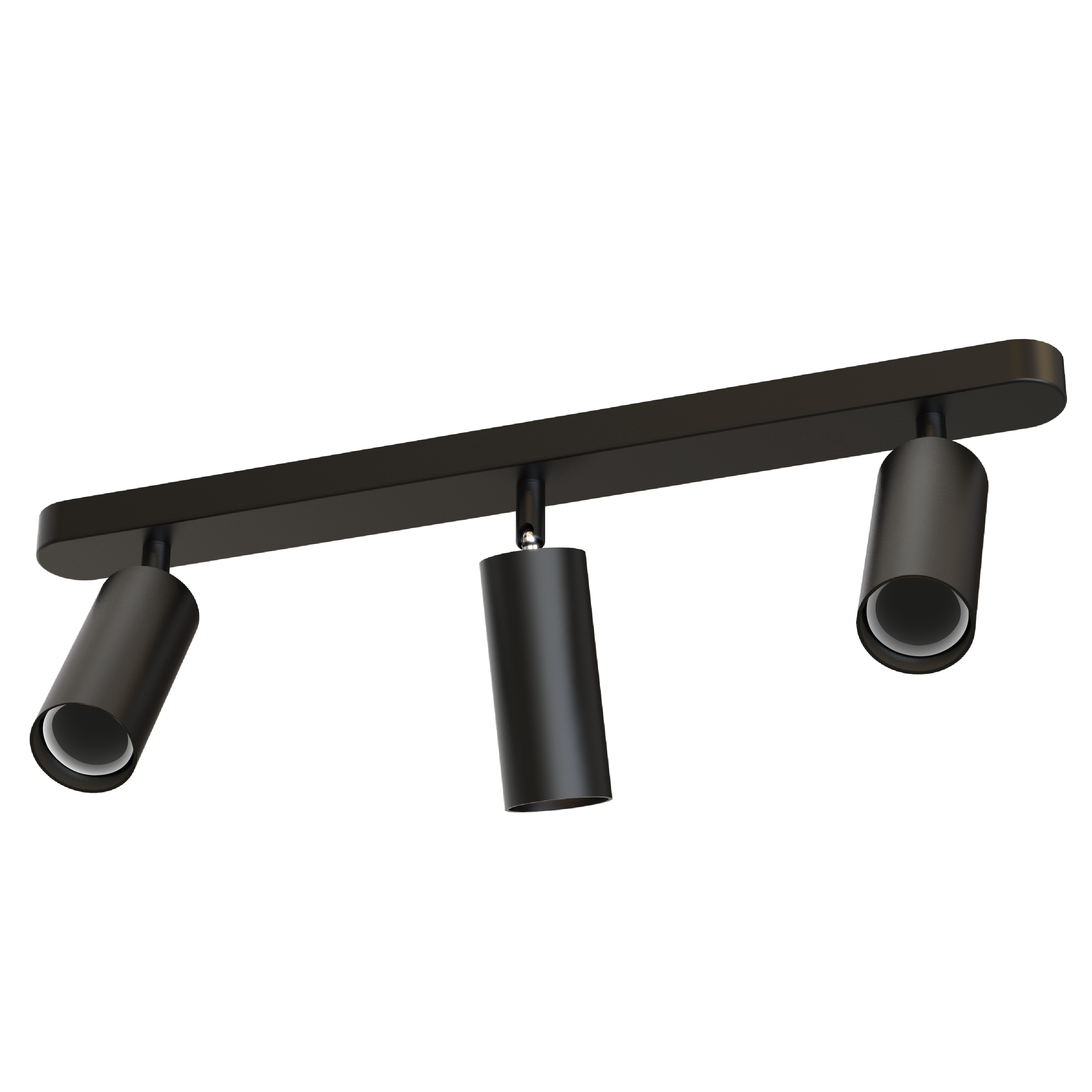 Luminario tipo spot para techo tipo canope para tres lámparas acabado